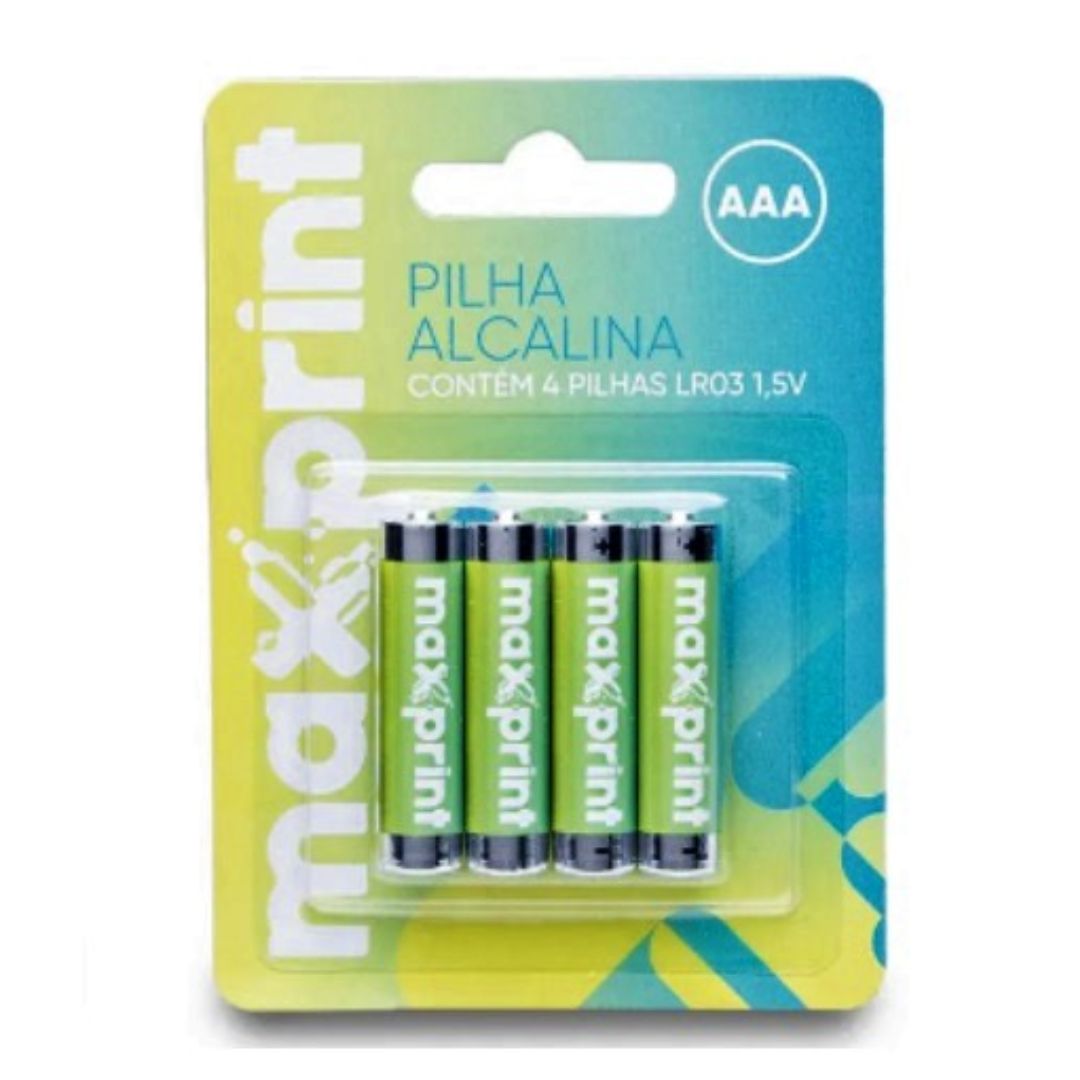 Pilha Alcalina Maxprint AAA Palito 1.5V - Crystal Informática