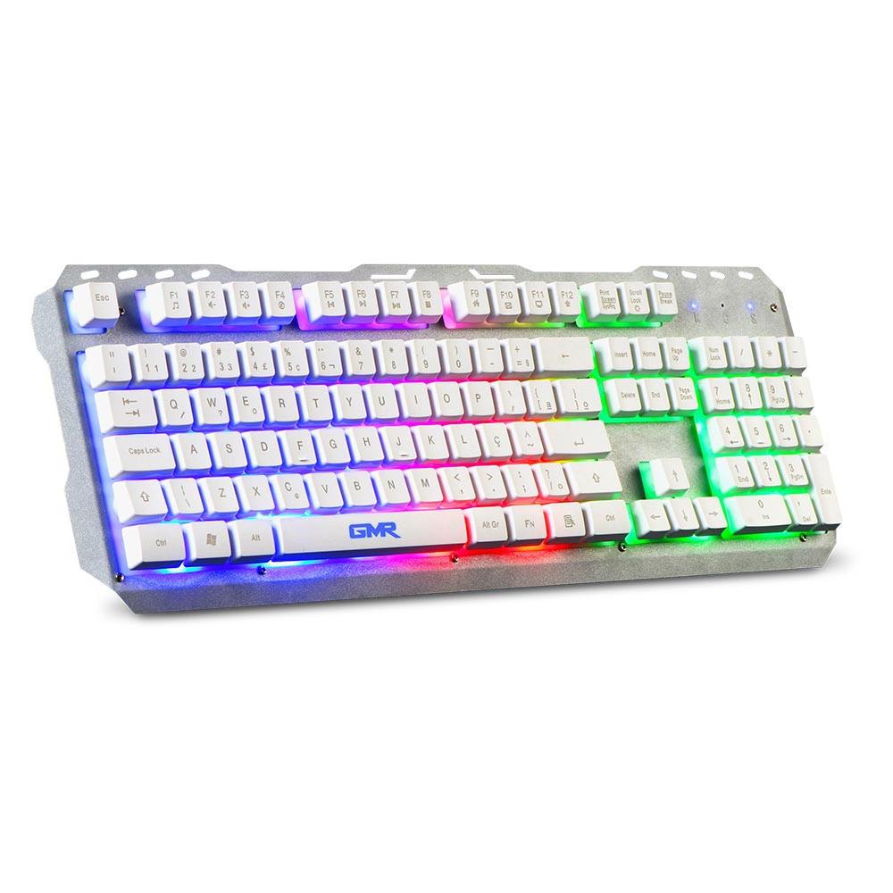Teclado Gamer Multilaser Base Metálica LED Rainbow GK300 - Crystal ...