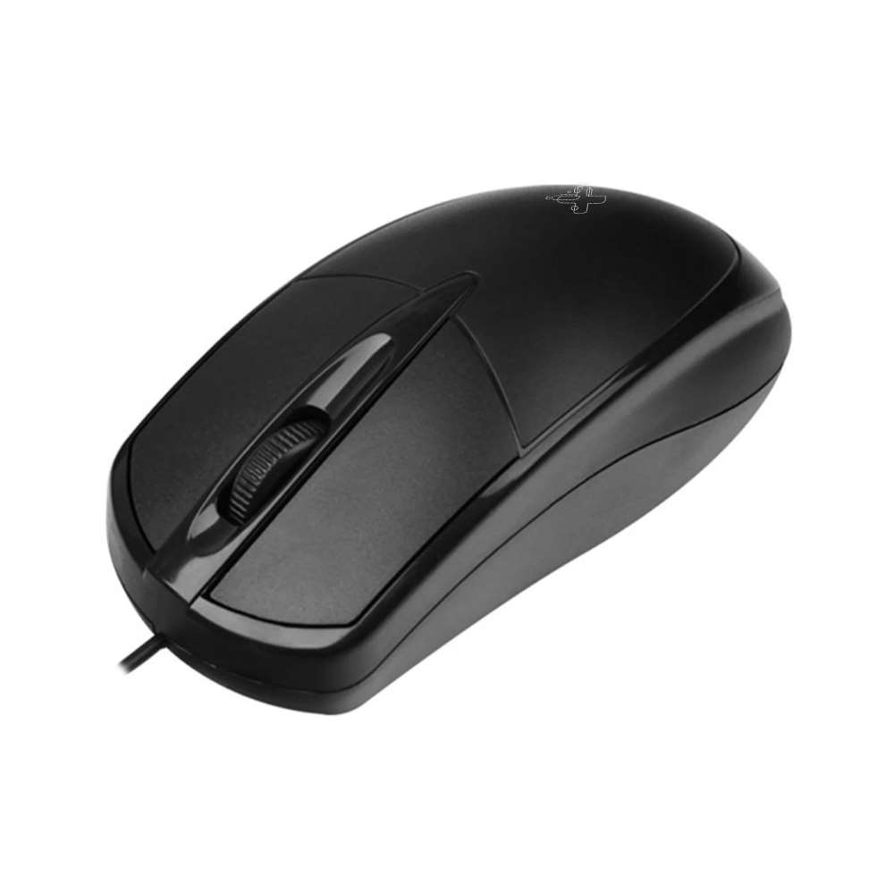 Mouse Universitário Com Fio 1200 DPI Preto USB 2.0 - Crystal Informática