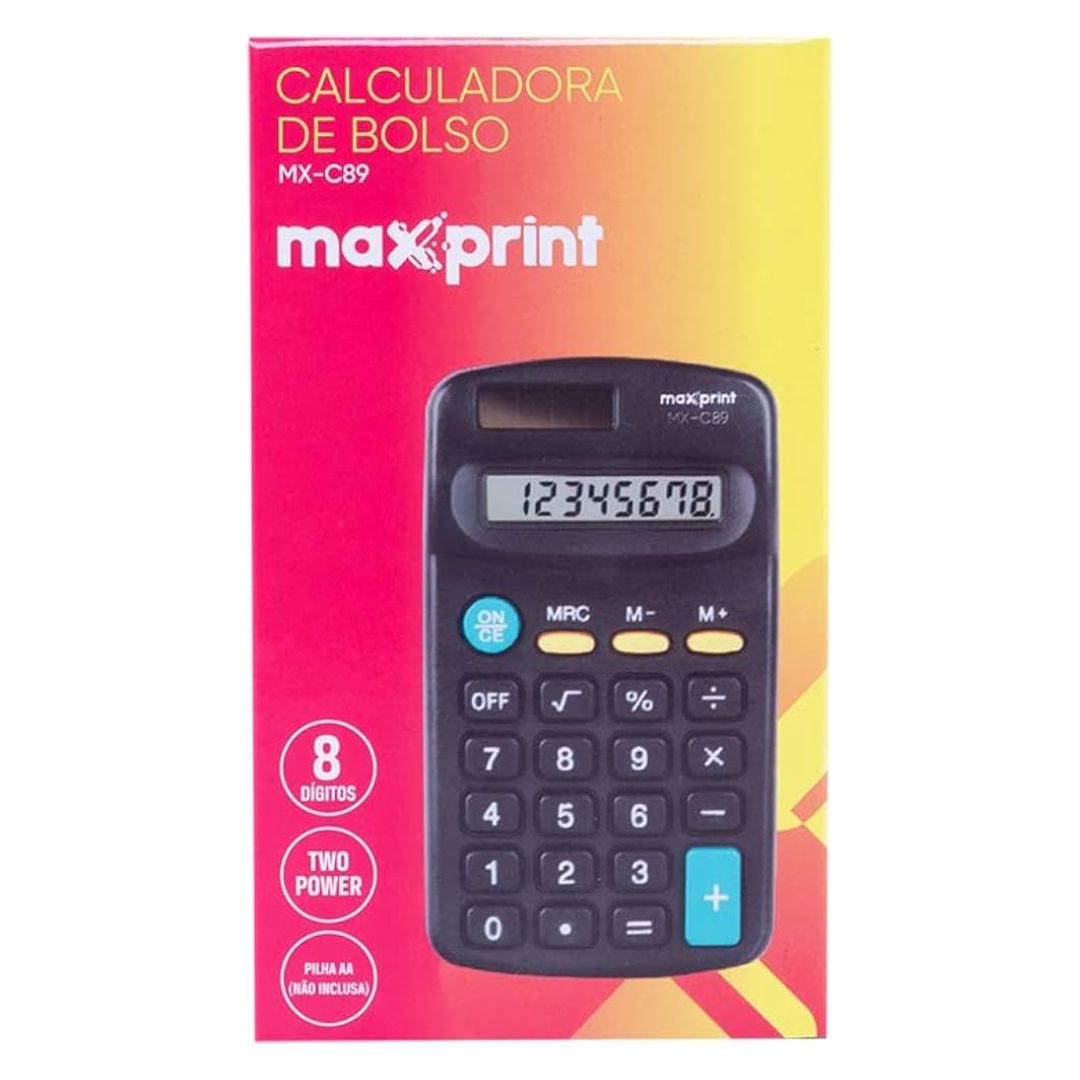Calculadora de Bolso Maxprint MX-C89 - Crystal Informática
