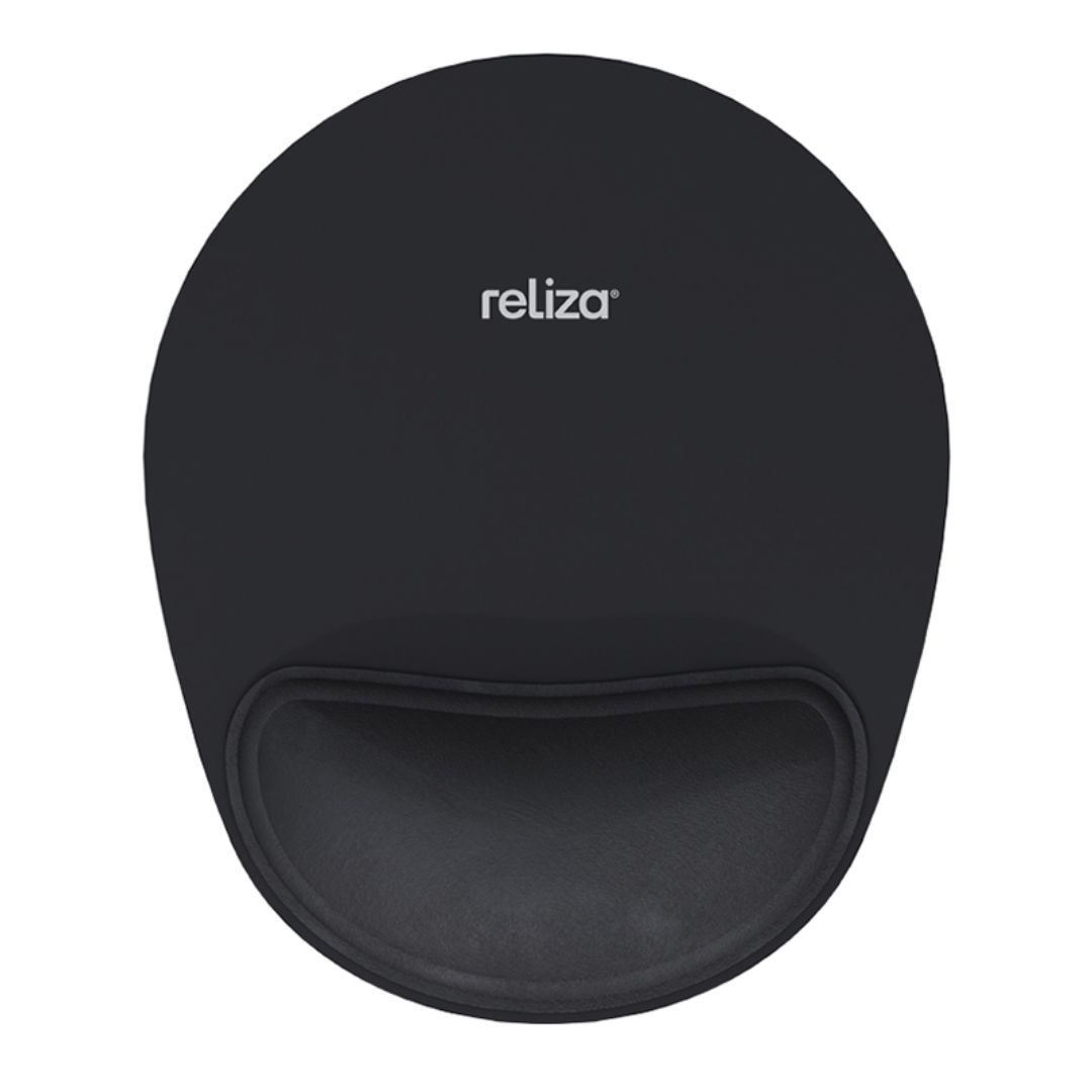 Mouse Pad Ergonomico Espuma Preto Reliza - Crystal Informática