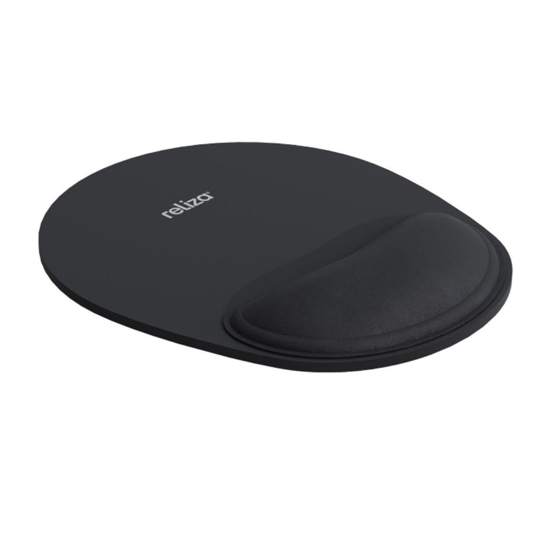 Mouse Pad Ergonomico Espuma Preto Reliza - Crystal Informática