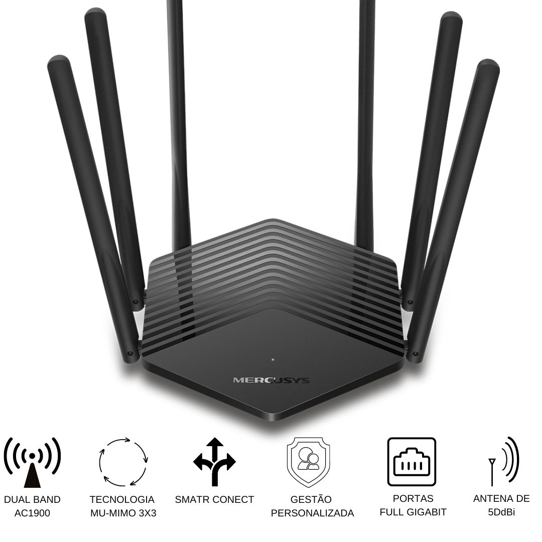 Roteador Wireless Mercusys Gigabit MR50G AC1900 - Crystal Informática