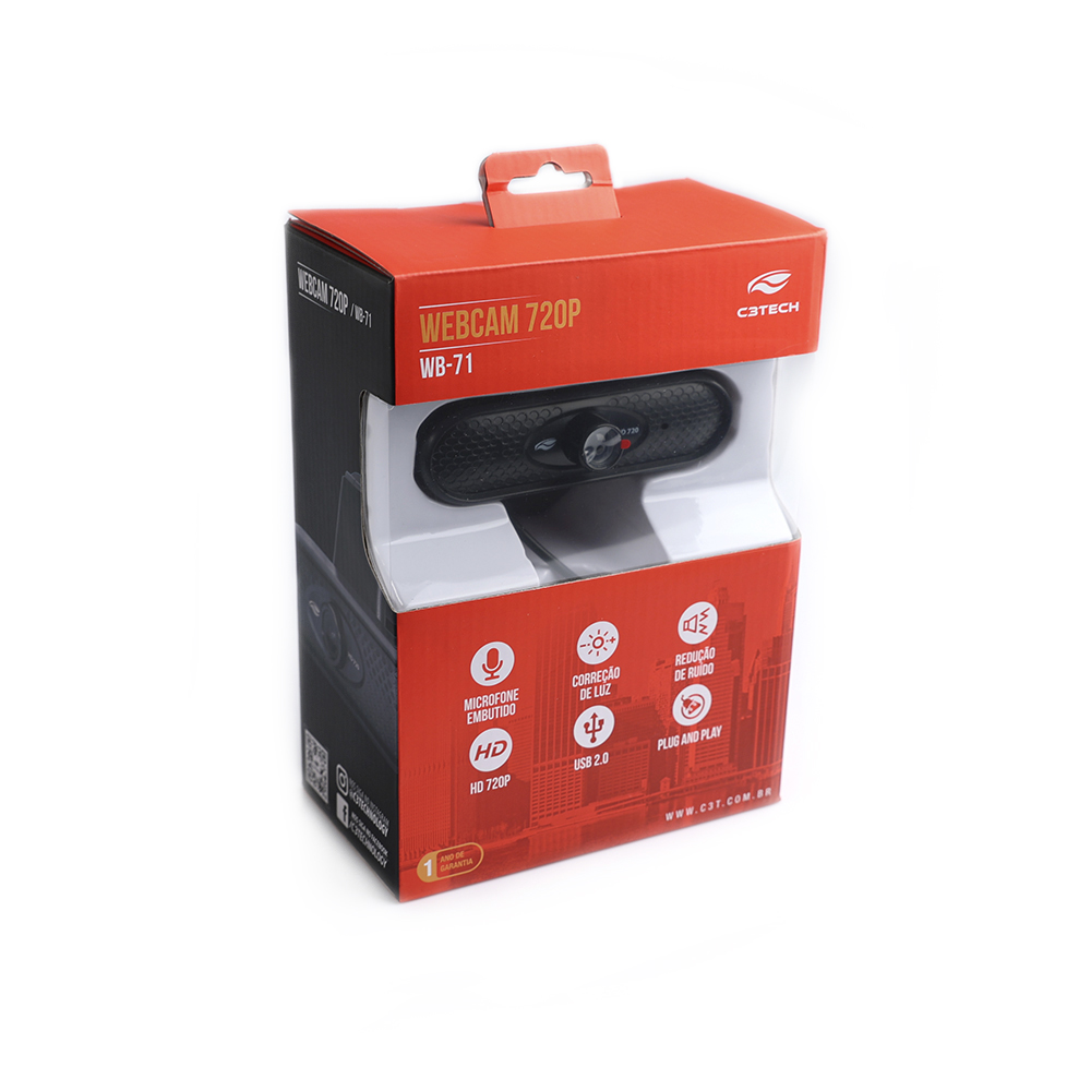 Webcam C3Tech WB-71BK HD 720p - Crystal Informática