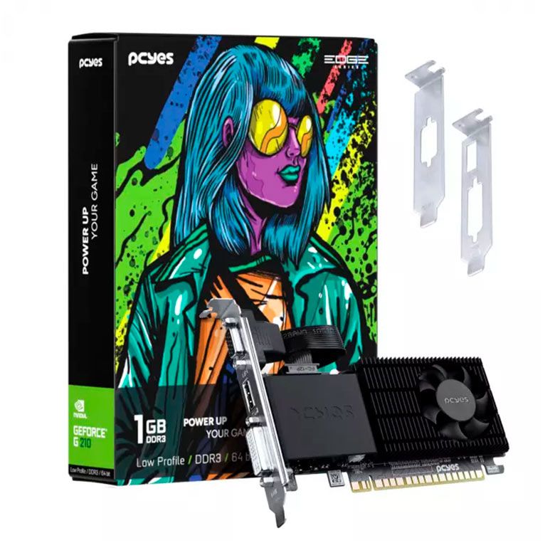 Placa de Vídeo PCYes G210 1GB GDDR3 64-bit, Low Profile - Crystal Informática
