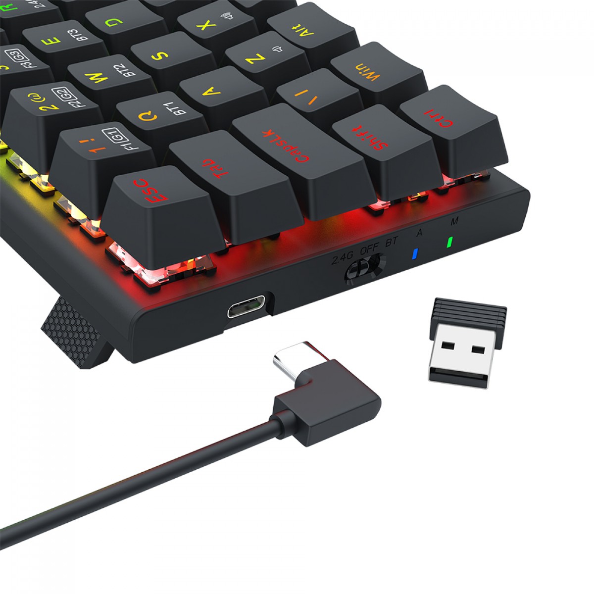 Teclado Mecânico Gamer Redragon Ryze Pro RGB Wireless - Eleve Seu Jogo - Crystal Informática