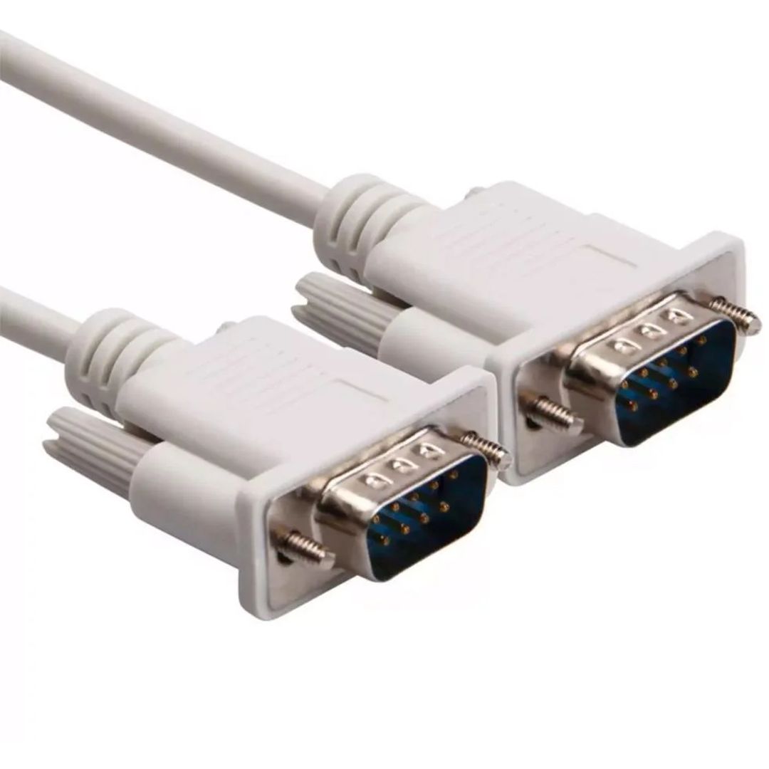 Cabo Serial DB9 Macho x Macho 1,5m Branco - Crystal Informática