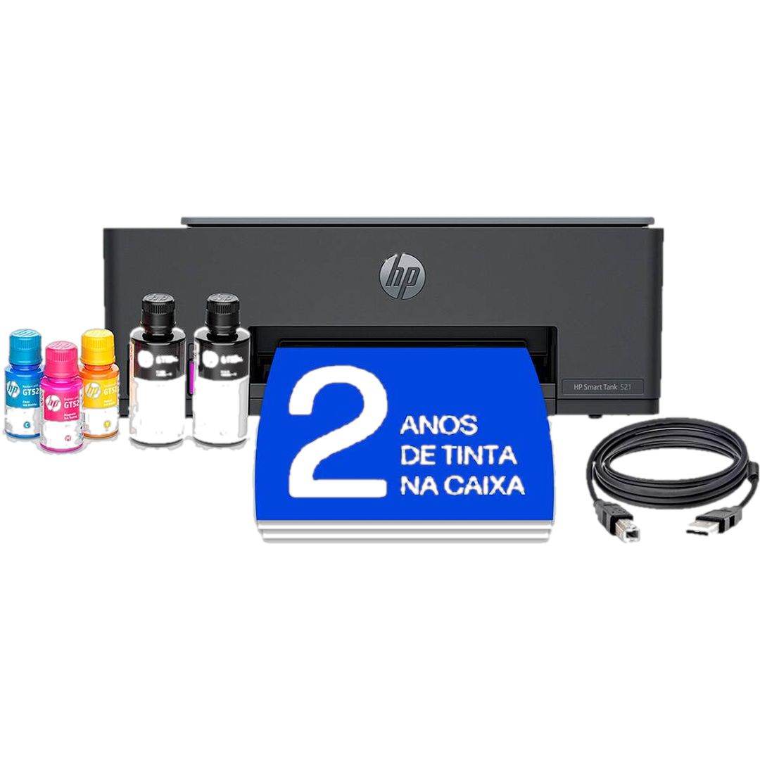 Impressora Multifuncional HP Smart Tank 521 Tanque de Tinta USB ...