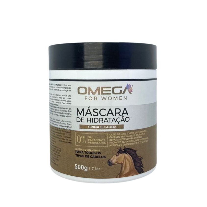 Mascara Capilar Crina e Cauda 500g Omega Hair - Camelô da Beleza