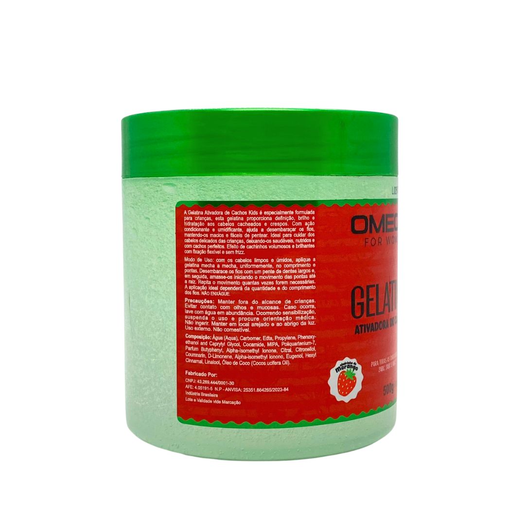 Gelatina Finalizadora Kids Morango 500g Omega Hair - Camelô da Beleza