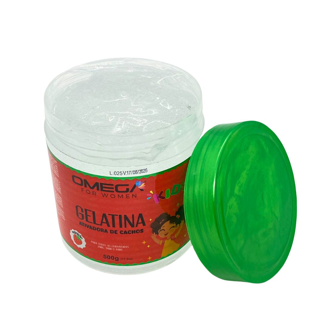 Gelatina Finalizadora Kids Morango 500g Omega Hair - Camelô da Beleza