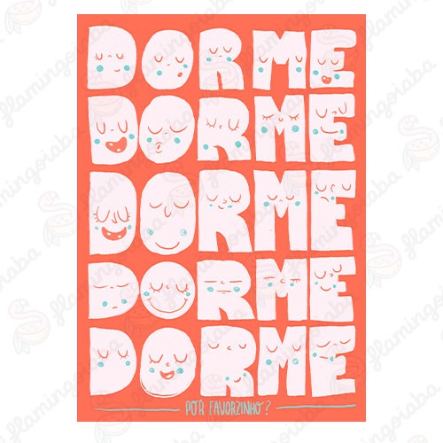 Quadro com impressão digital Dorme Dorme - Flamingoiaba