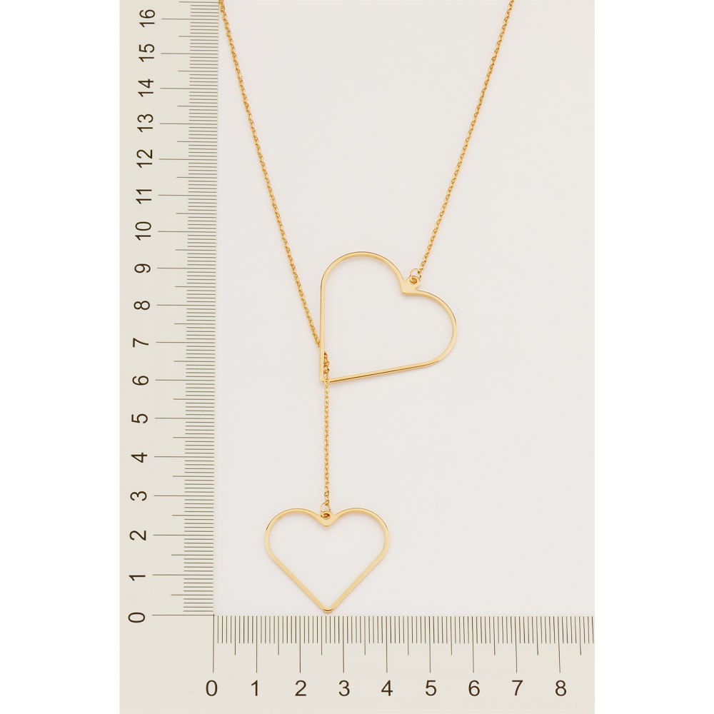 Colar Rommanel Gravata 2 Corações Gargantilha 72cm - 532186 - Isa ...