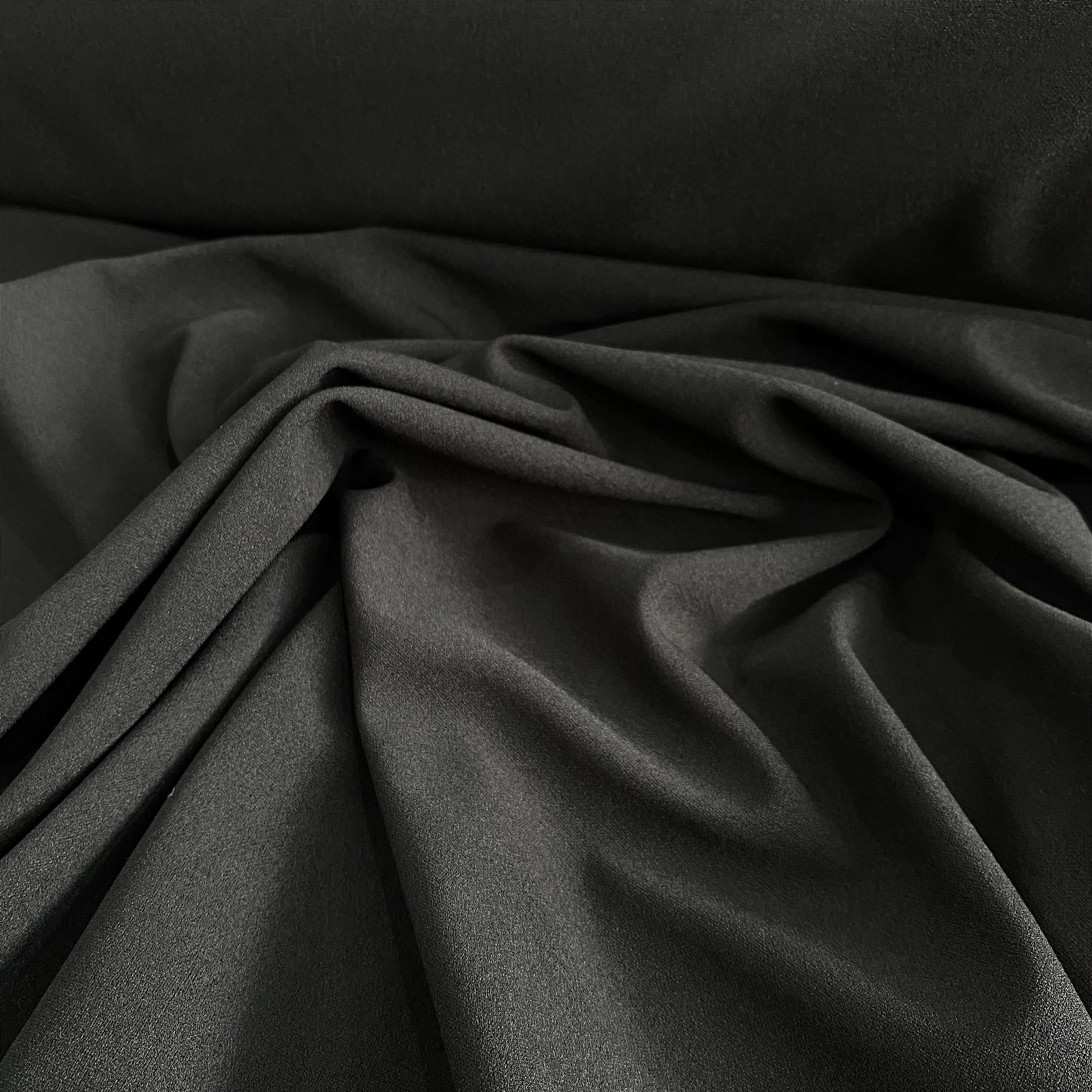 CREPE MALHA SCUBA TINTO (PRETO) - Ponto dos Tecidos