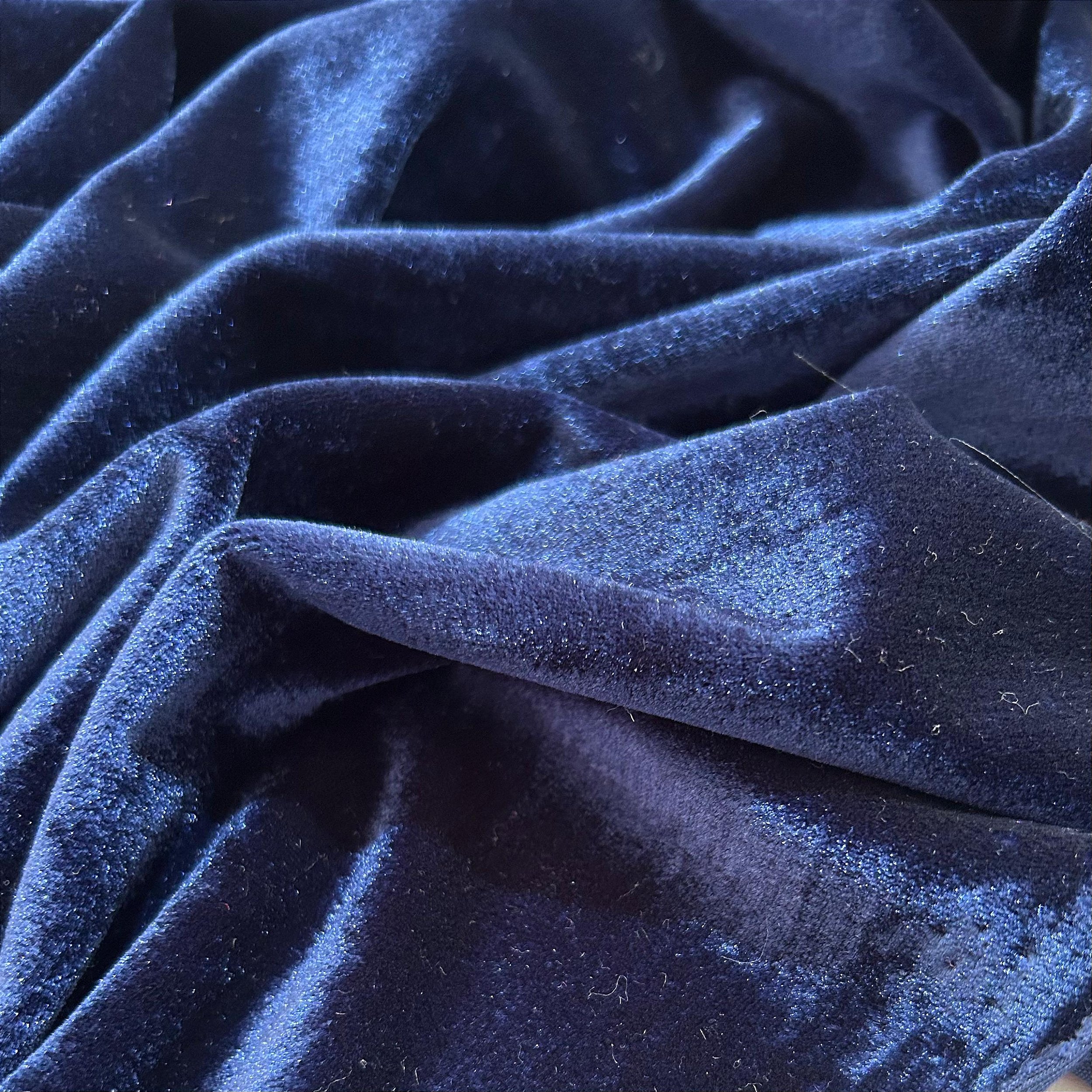 VELUDO MOLHADO ALEMÃO COM BRILHO CRISTAL | 1m X 1,50m | AZUL NAVY ...