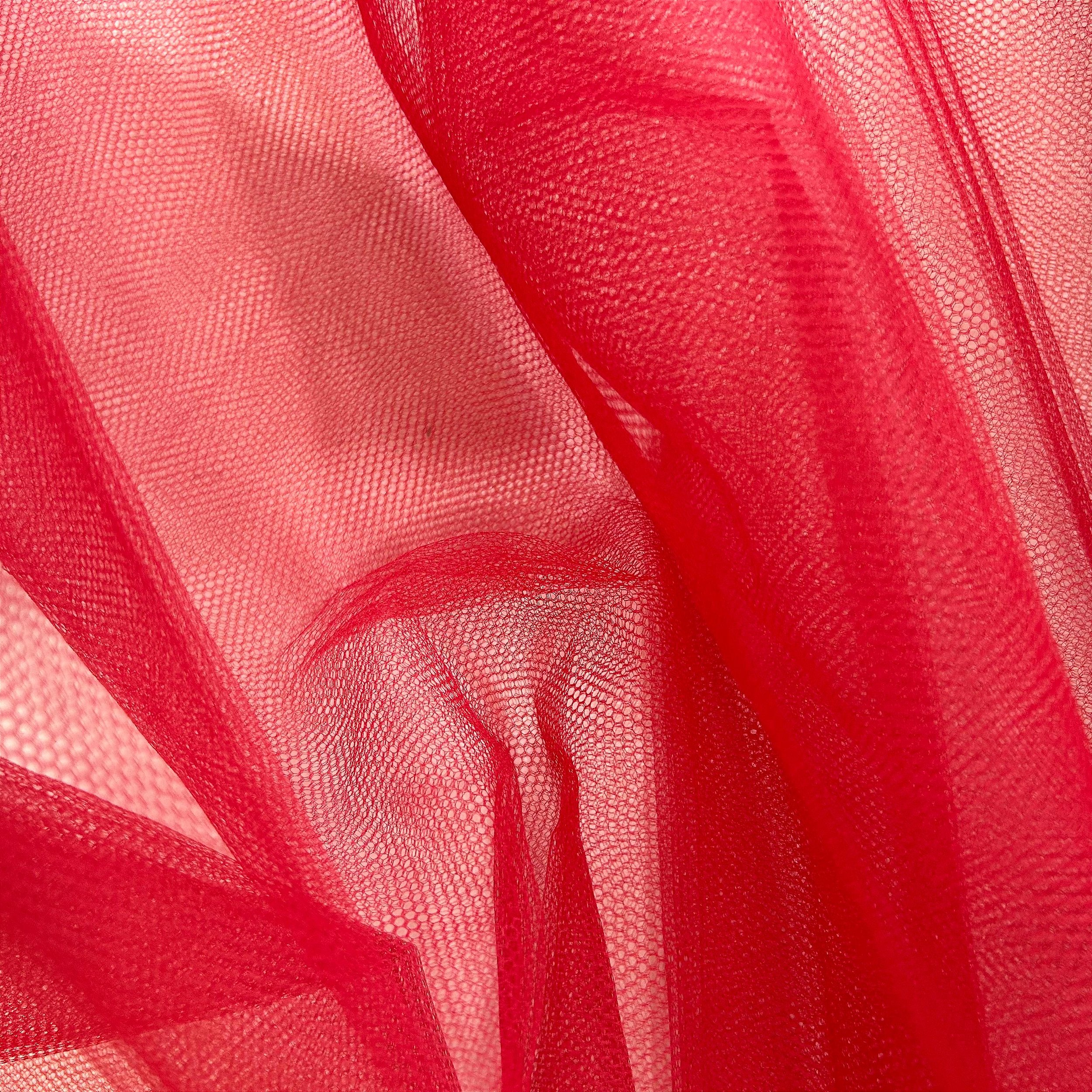 TULE TRADICIONAL -100% POLIÉSTER | 2,40L | VERMELHO/1A - Ponto dos Tecidos