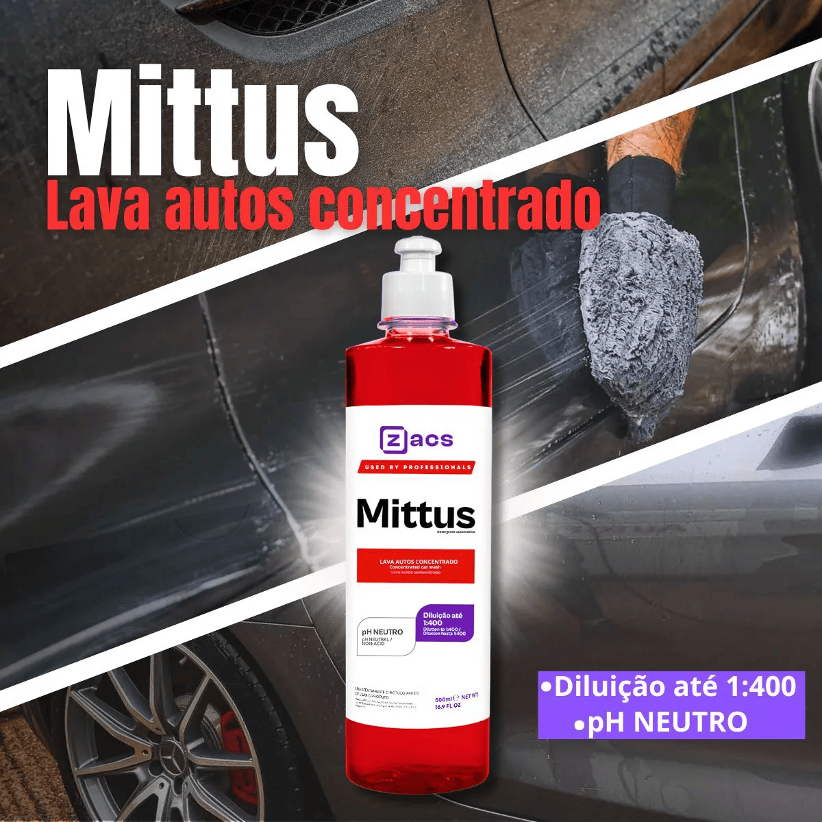 Mittus Lava Autos Concentrado Shampoo Automotivo Zacs 500ml - Cris Car Care - Produtos Estética ...