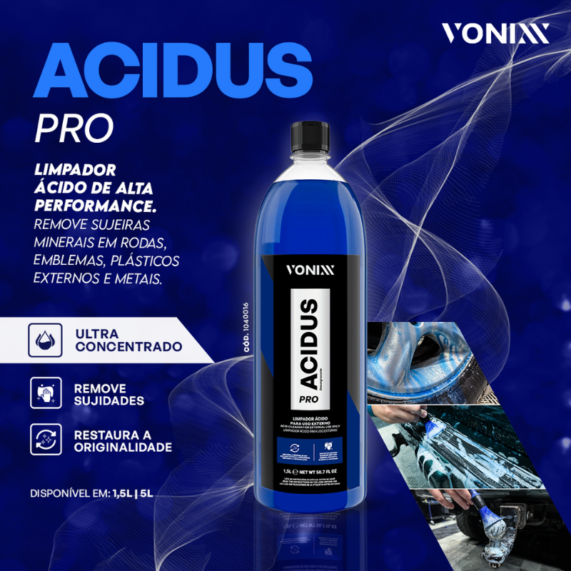 Acidus Pro Limpador Ácido para Uso Externo Vonixx 1,5L - Cris Car Care ...