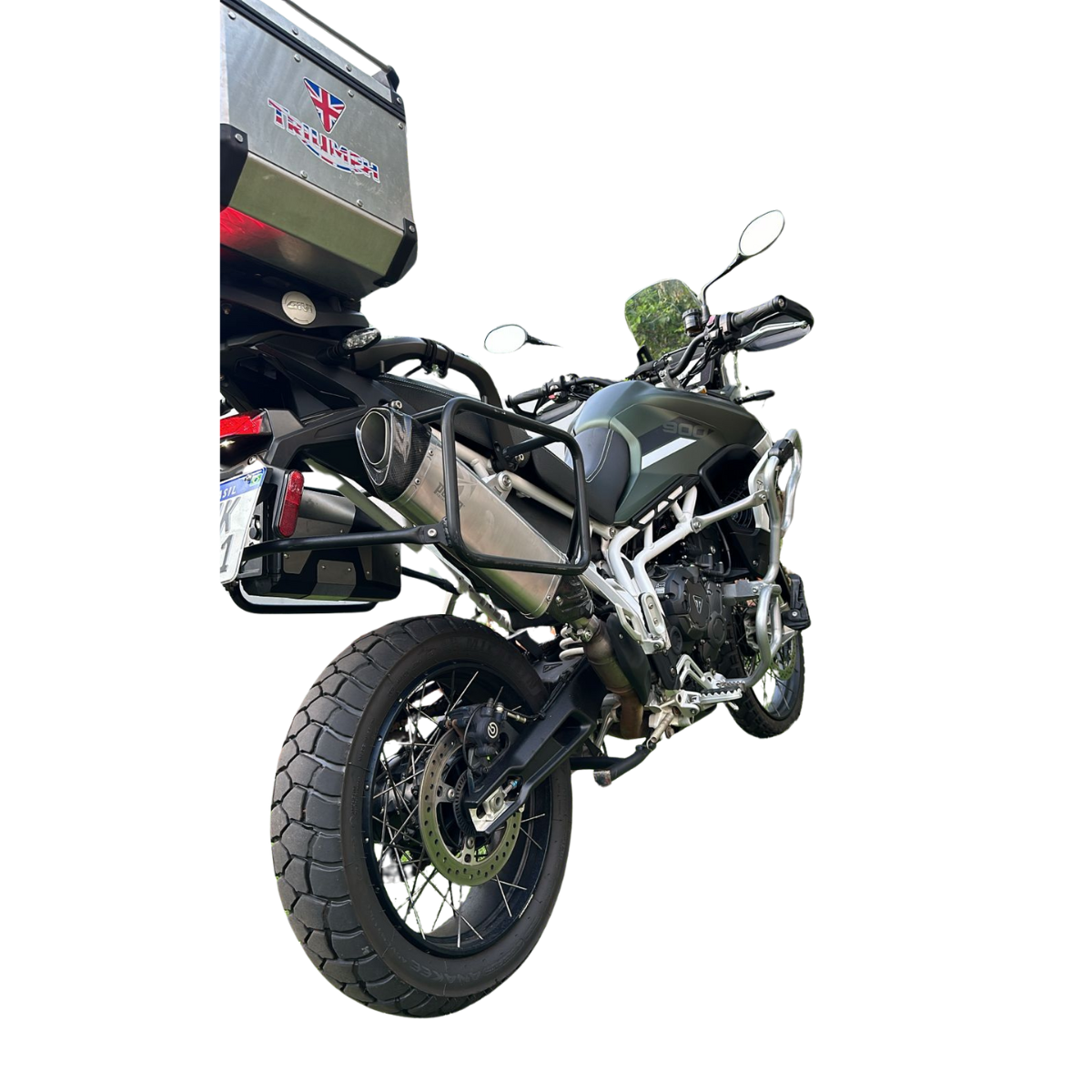 Escapamento Ponteira PW25 escovado com protetor em fibra de carbono ...