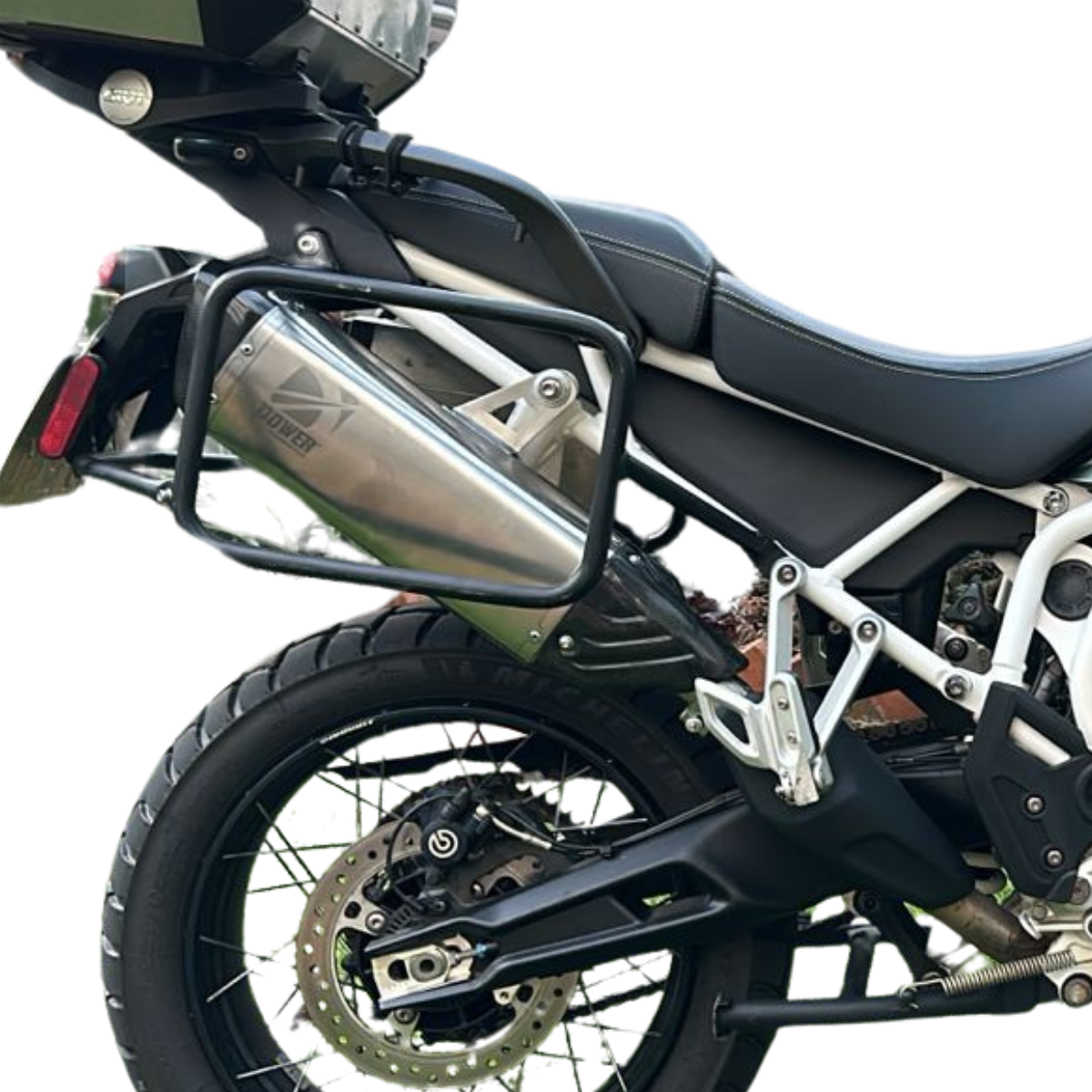 Escapamento Ponteira PW25 escovado com protetor em fibra de carbono ...