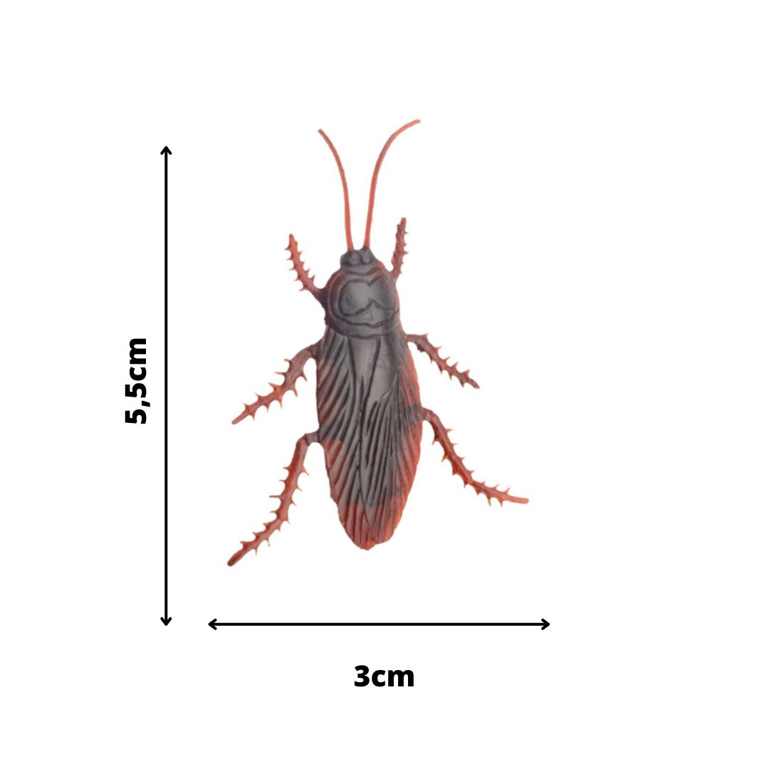 Inseto Barata de Borracha Enfeite Bicho Decoração Halloween Dia das ...