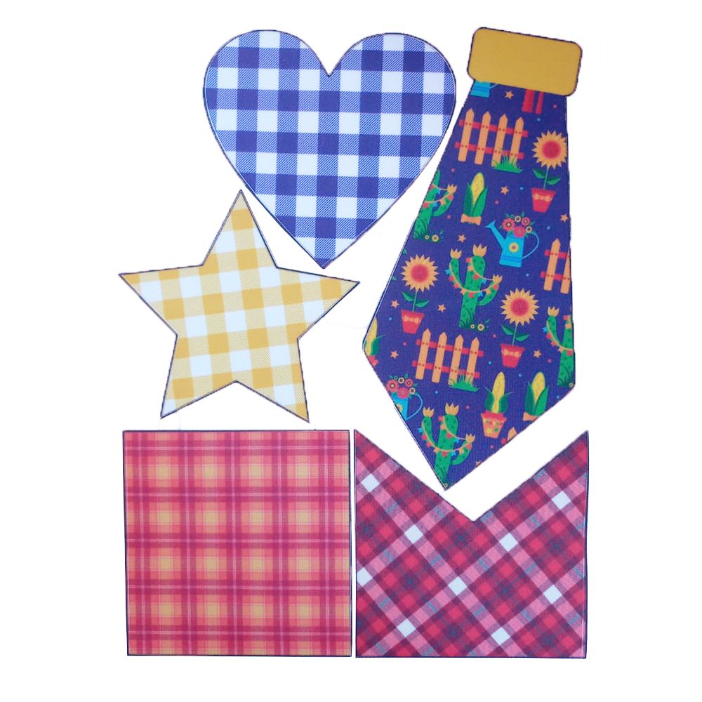 5 Retalho Junino Remendo Adesivo Noivo Caipira Enfeite Roupa Caipirinha ...