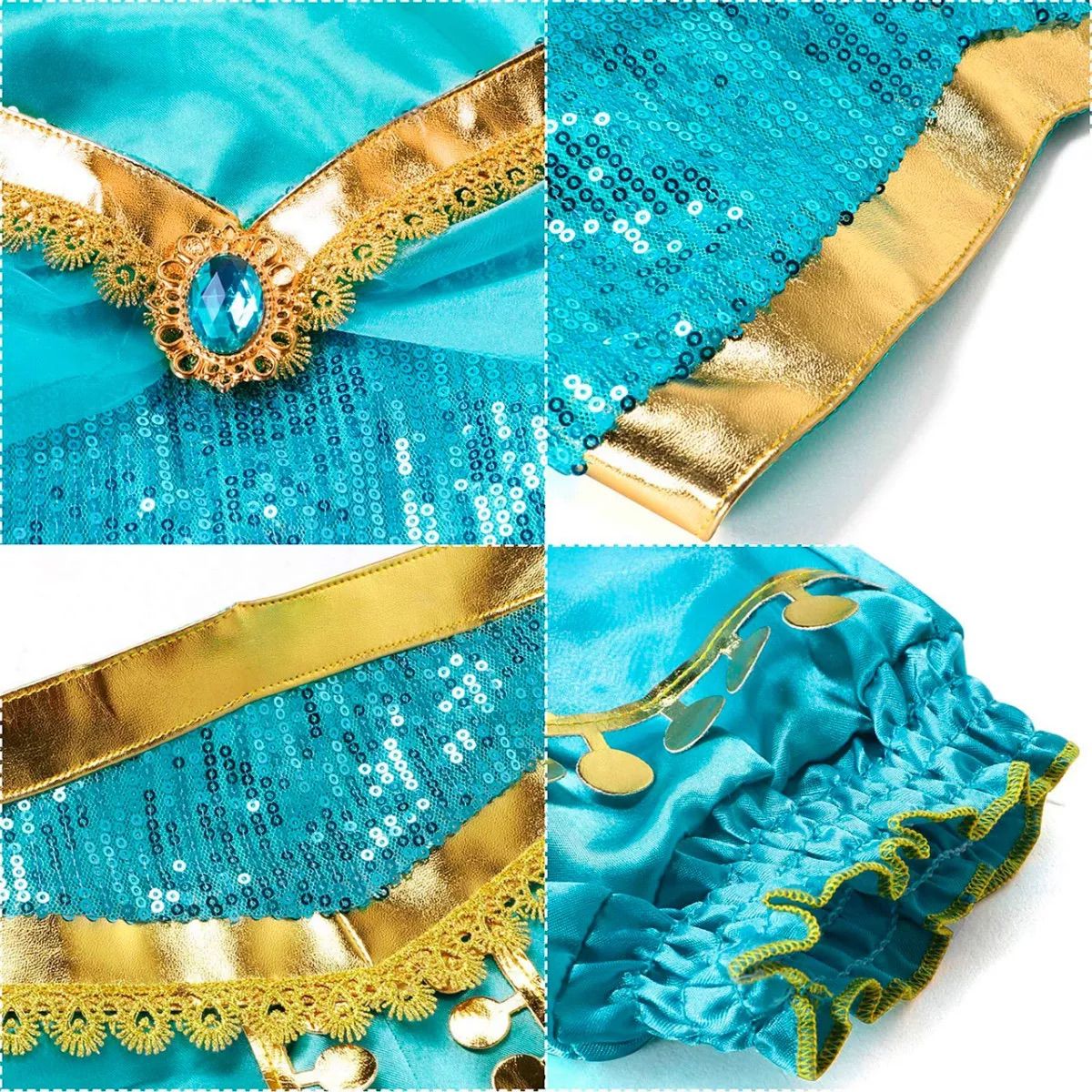 Fantasia Princesa Jasmine Infantil Conjunto Odalisca Tema Aladdin Festa ...