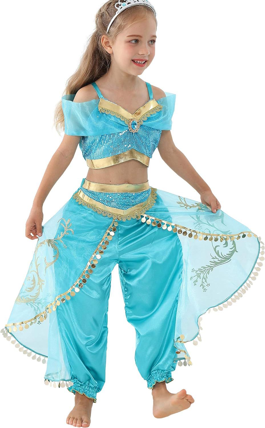 Fantasia Princesa Jasmine Infantil Conjunto Odalisca Tema Aladdin Festa ...