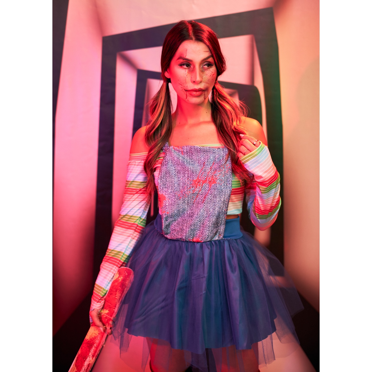 Fantasia Boneca Assassina Cosplay Chucky Feminina Filme Halloween Noite ...