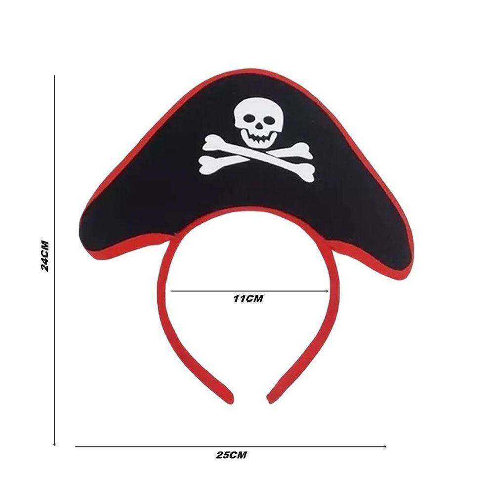 Tiara Pirata Feminina Acessório Fantasia Piratinha Festa Halloween Dia ...
