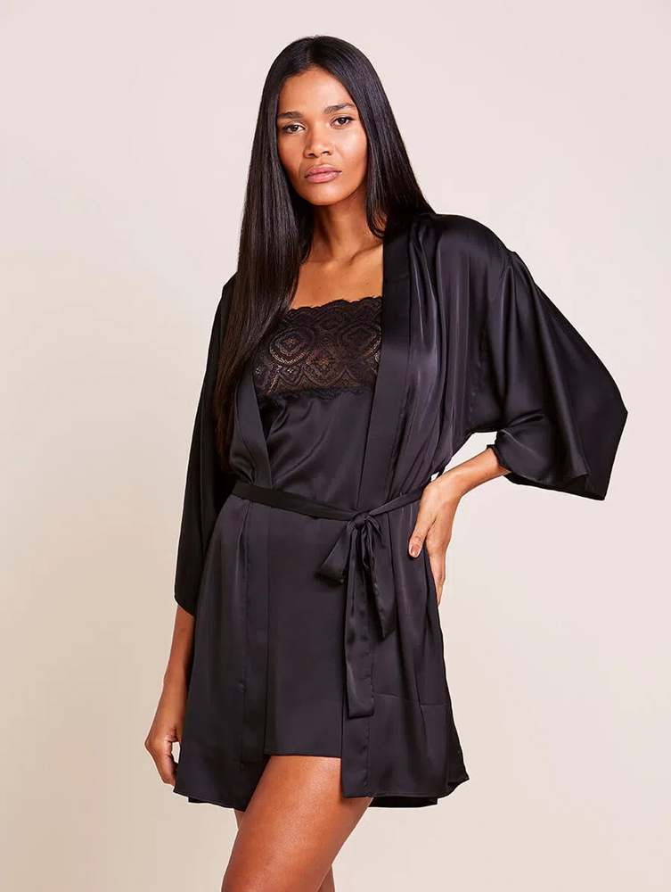 ROBE DE CETIM COM RENDA CELESTIAL - Voga Lingerie