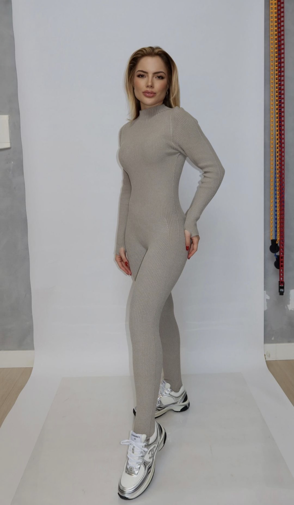 Macacão Tricot premium ANA CINZA - Mariaijoão