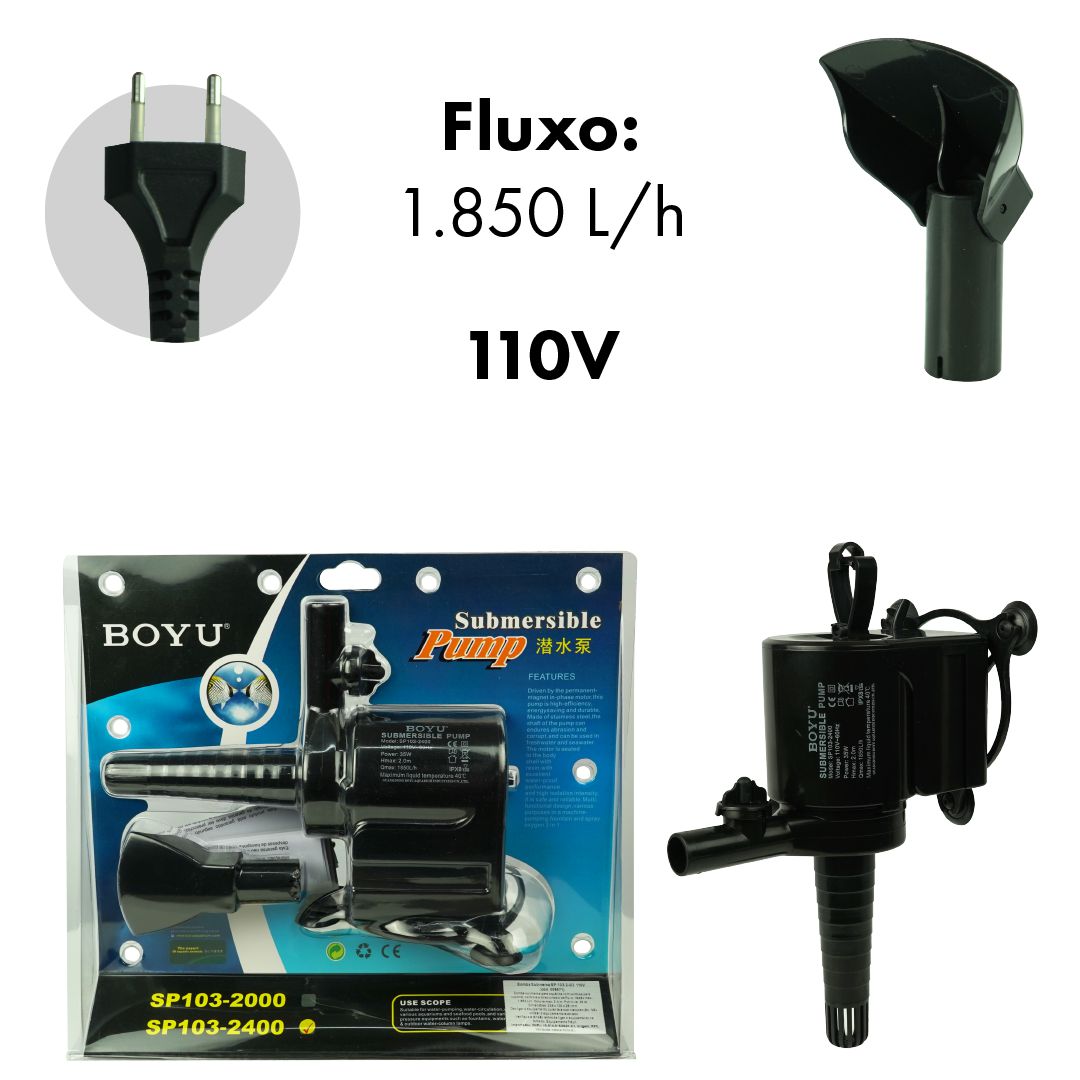 BOMBA SUB BOYU SP- 103 2400 1850L/H 110V - Aquabase Aquapaisagismo