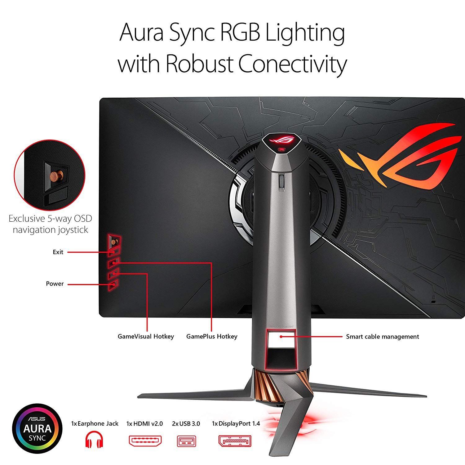 Monitor Gamer Asus ROG Swift PG27UQ 27 4K IPS UHD 144Hz HDR G-Sync ...