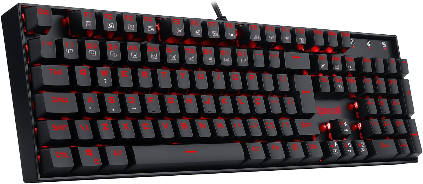 Teclado Mecanico Gamer Redragon Mitra Retroiluminado LED vermelho Switch Brown - K551-1 (PT ...