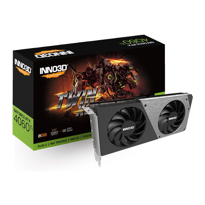 Placa de Vídeo INNO3D GeForce RTX 4060 Ti TWIN X2 8GB GDDR6 Placa de Vídeo INNO3D GeForce RTX 4060 Ti TWIN X2 8GB GDDR6