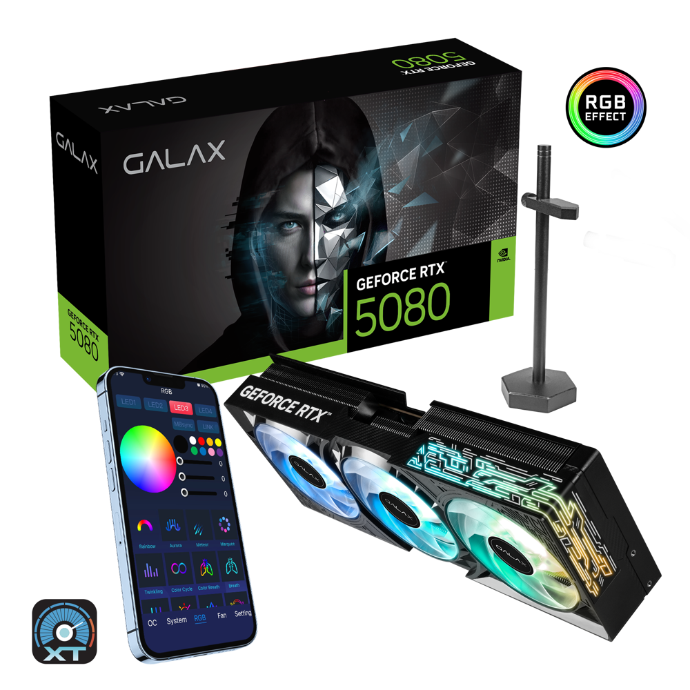 Placa de Video GALAX GeForce RTX 5080 1-Click OC 16GB GDDR7 256 bit ...