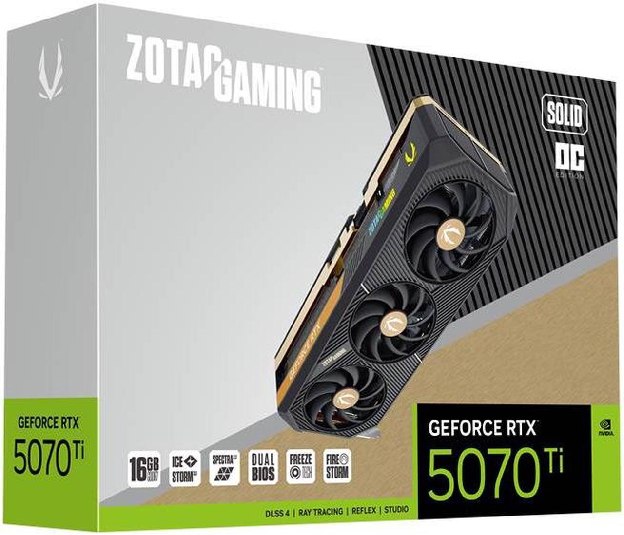 Placa de Video Zotac GeForce RTX 5070 TI SOLID OC 16GB GDDR7 256 bit - ZT-B50710J-10P - GK ...