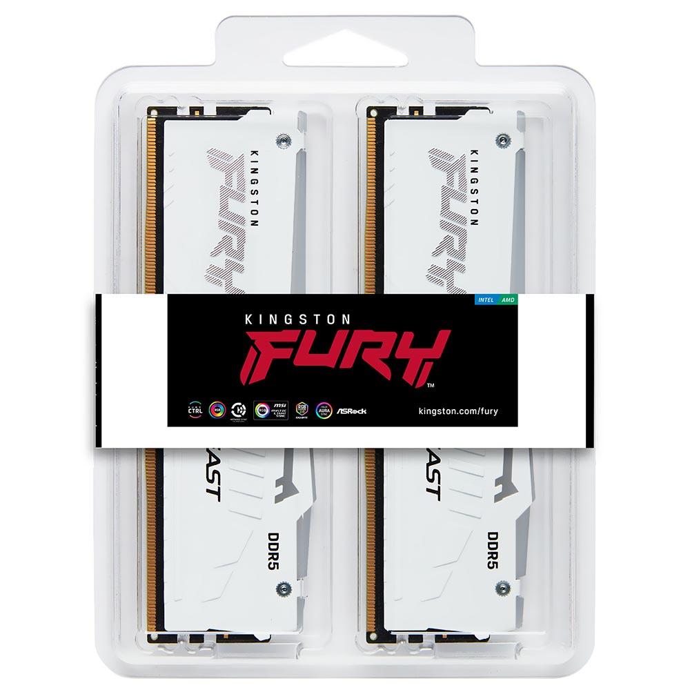Memória Kingston Fury Beast 32GB (2x16GB) DDR5 6000MHz RGB CL36 White - GK Infostore - Grandes ...