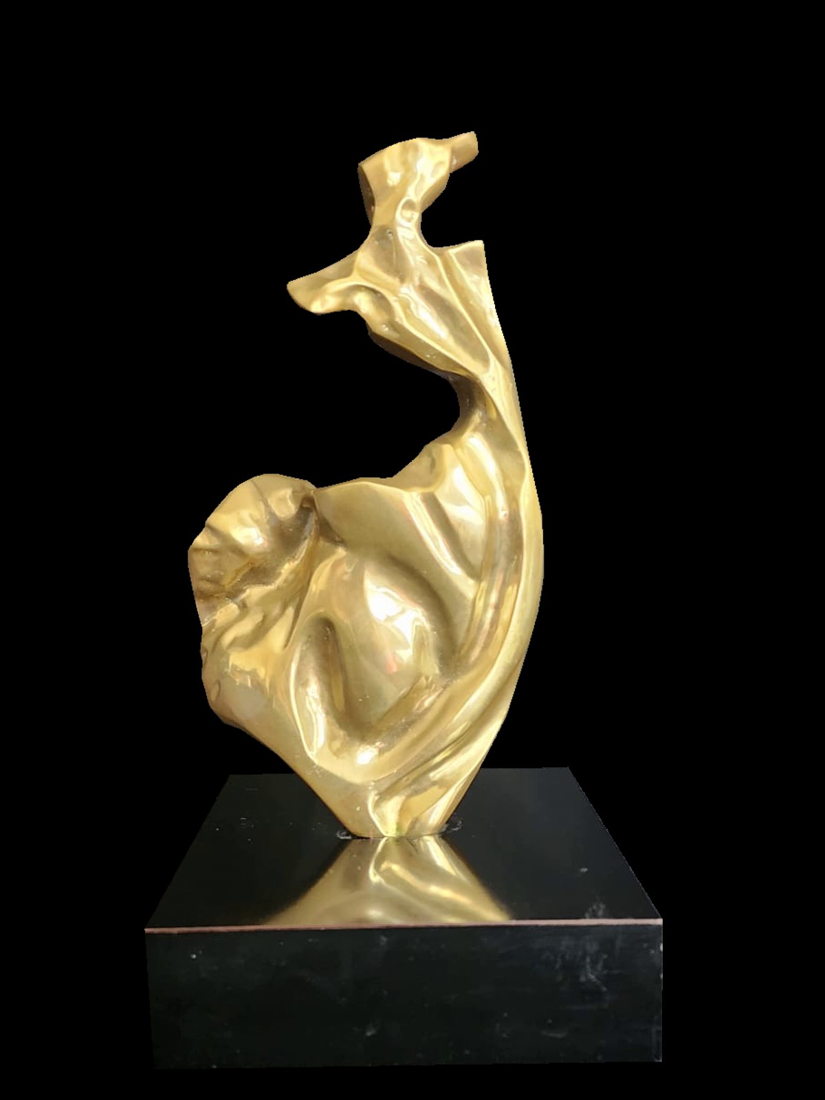 Anita Kaufmann , Escultura Em Bronze , Assinada 16x4x27cm (fora a base ...