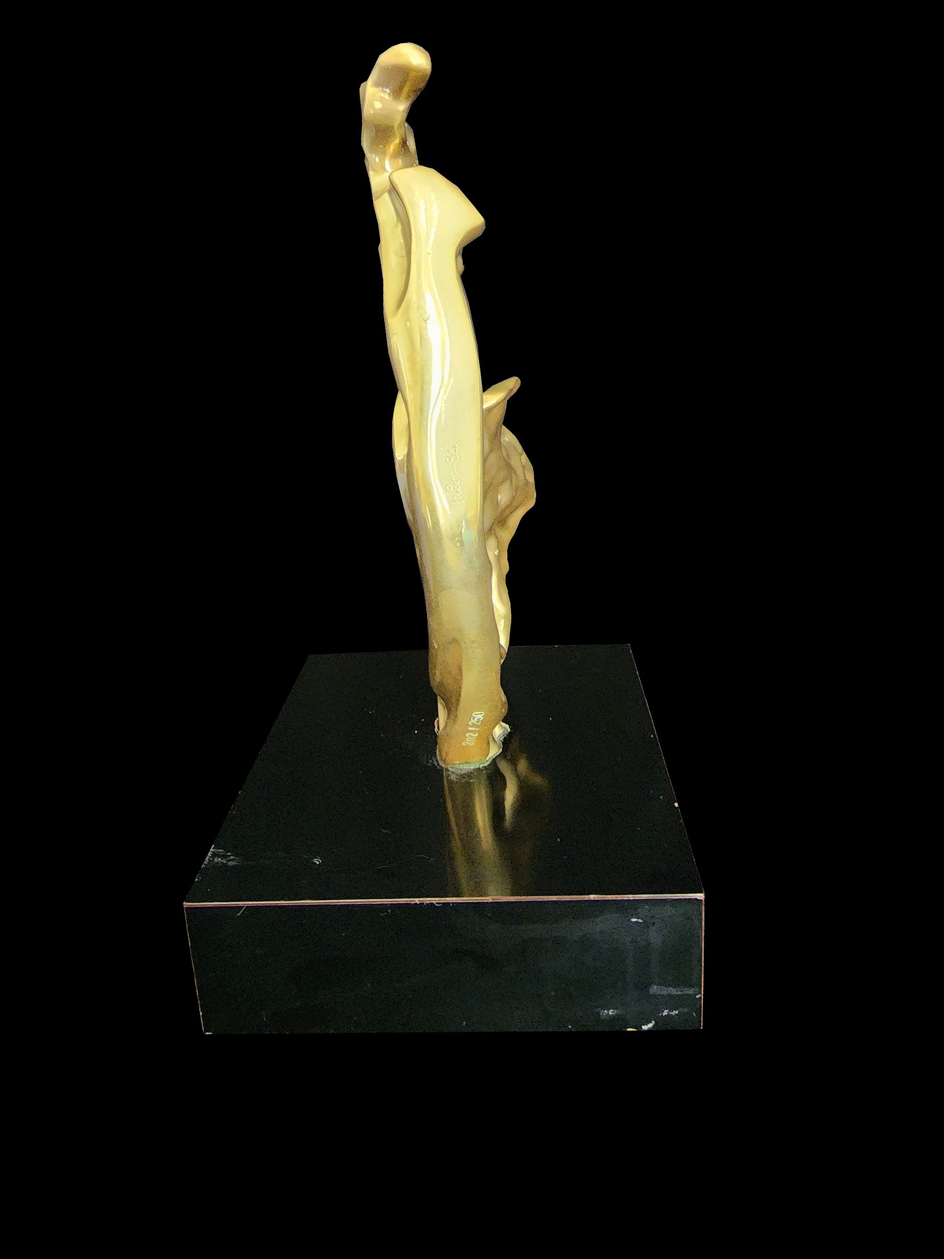 Anita Kaufmann , Escultura Em Bronze , Assinada 16x4x27cm (fora a base ...
