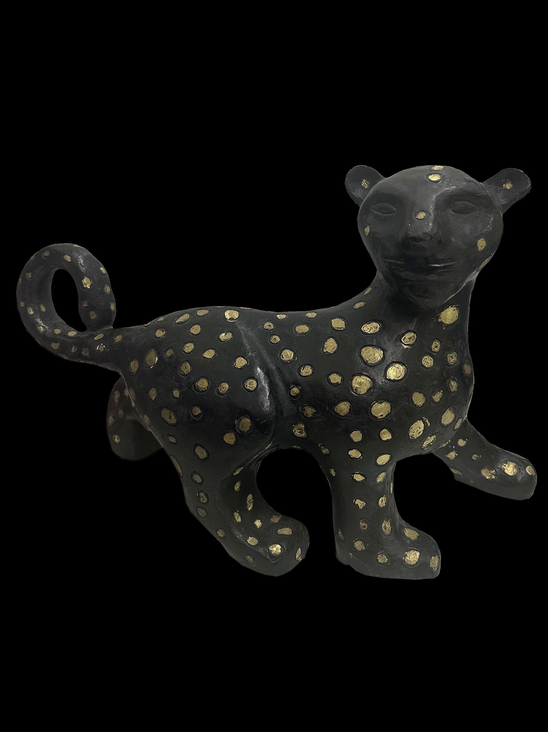 Sônia Ebling - Escultura em bronze patinado representando Onça - ToppoArtes