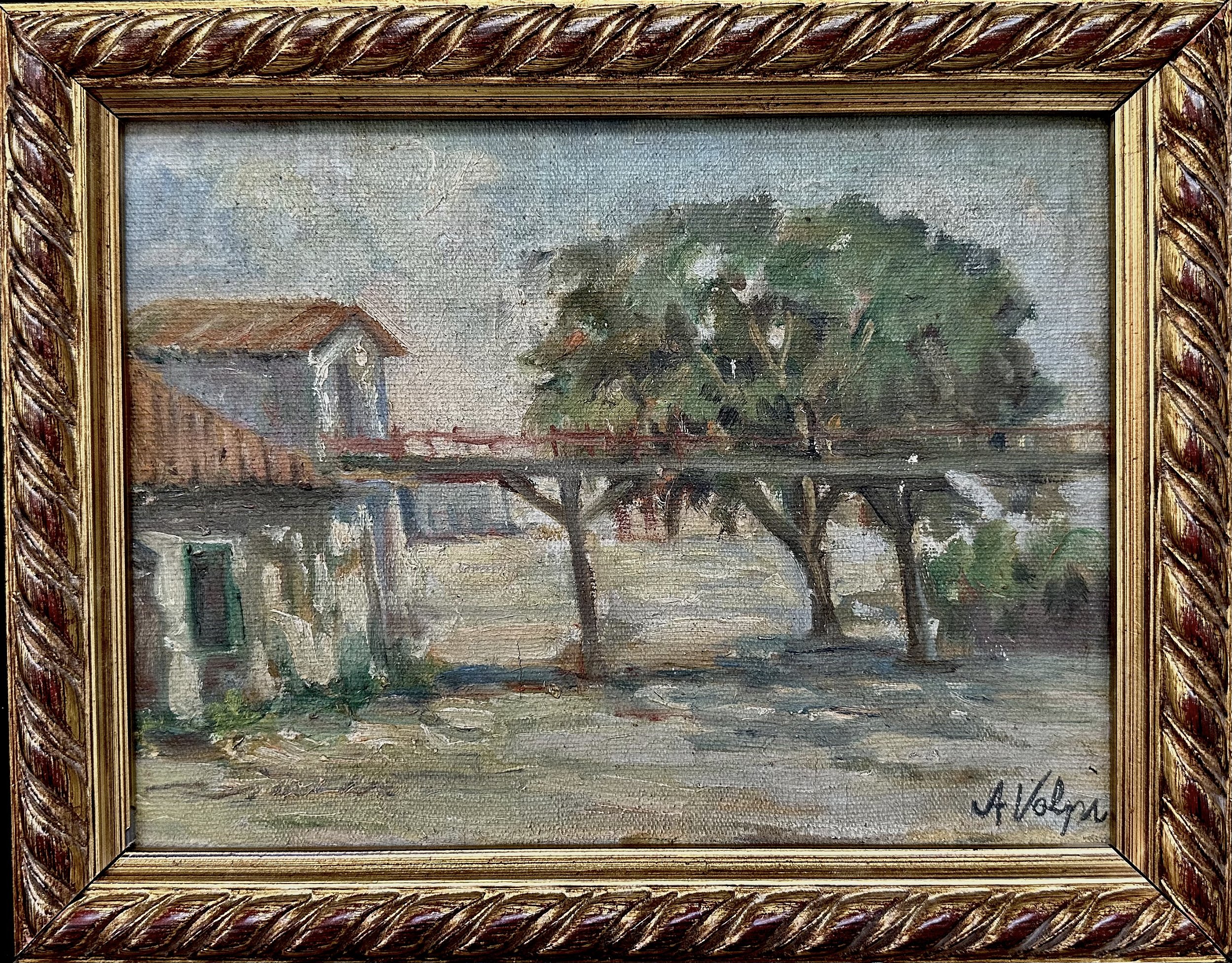 Alfredo Volpi, óleo sobre tela, 23x17cm medidas internas - ToppoArtes