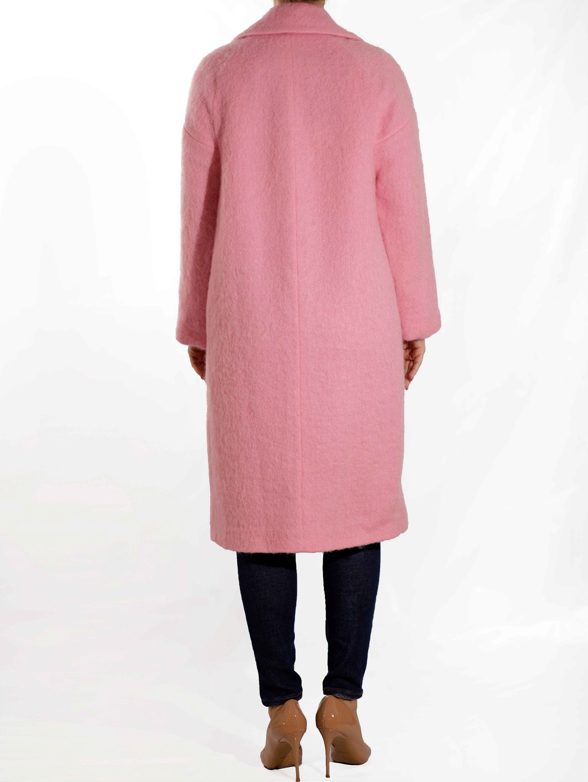 Sobretudo Zara Rosa Chiclete Lã - Bhava