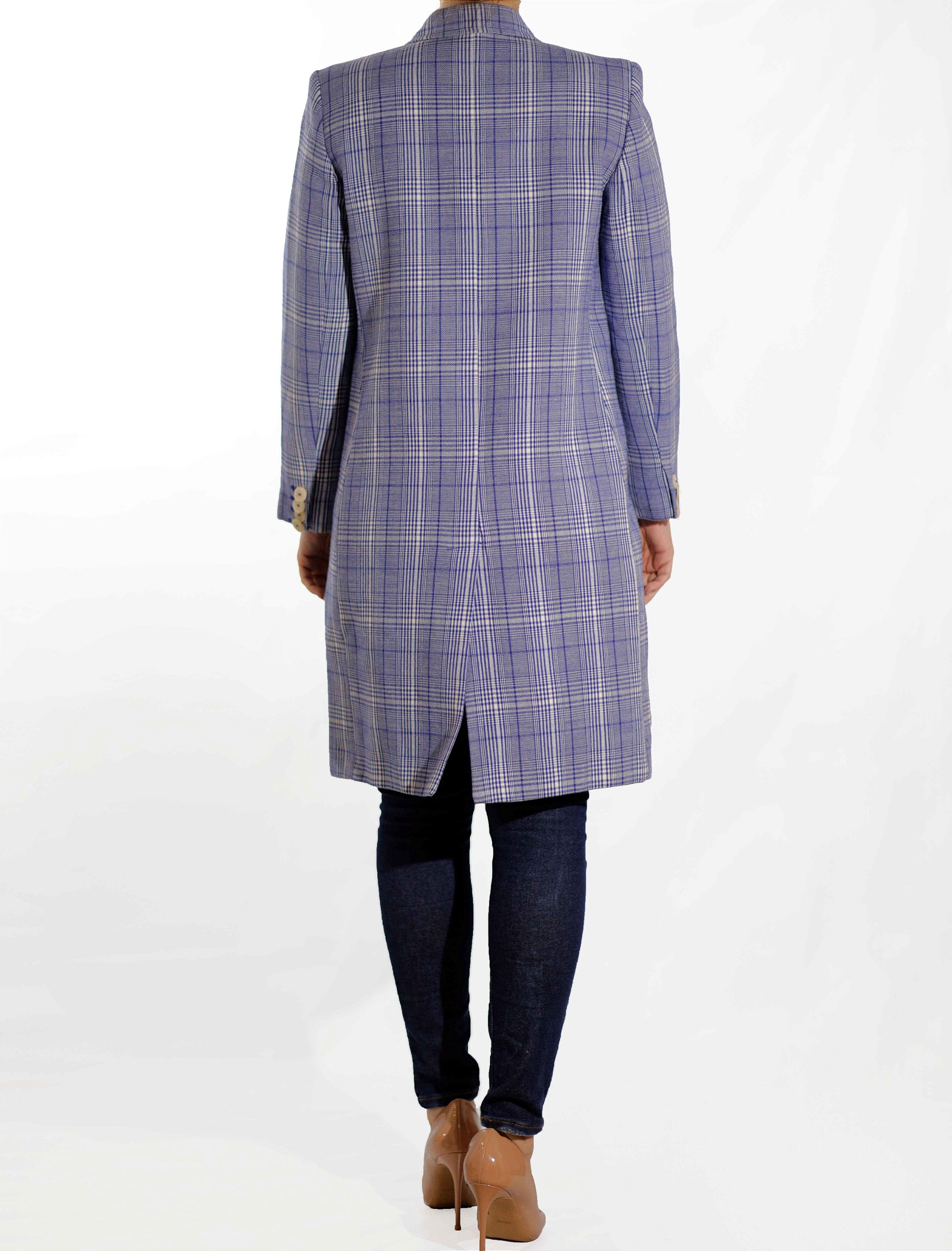 Sobretudo Mango Azul Xadrez - Bhava