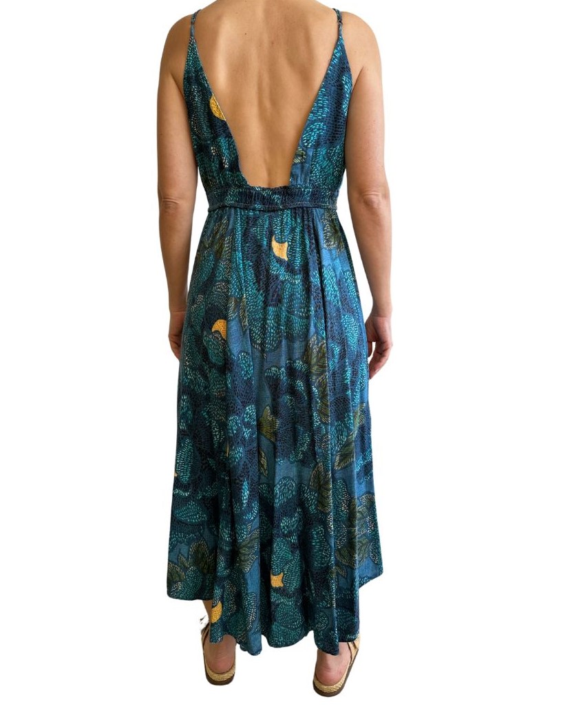 Vestido Farm Azul Estampa - Bhava