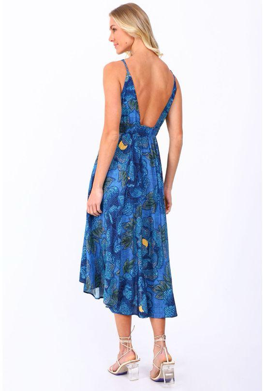 Vestido Farm Azul Estampa - Bhava