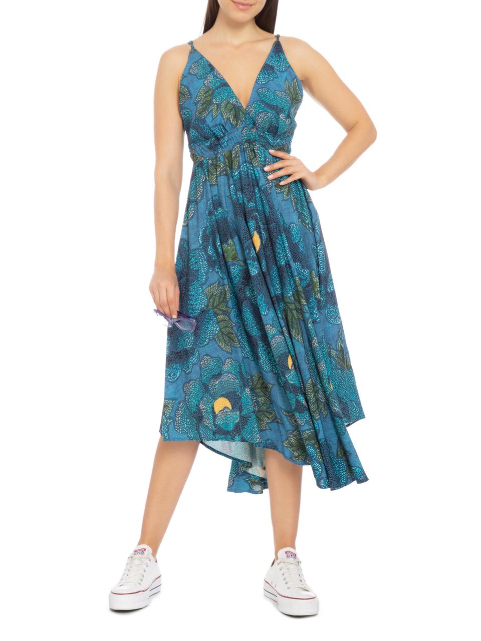 Vestido Farm Azul Estampa - Bhava