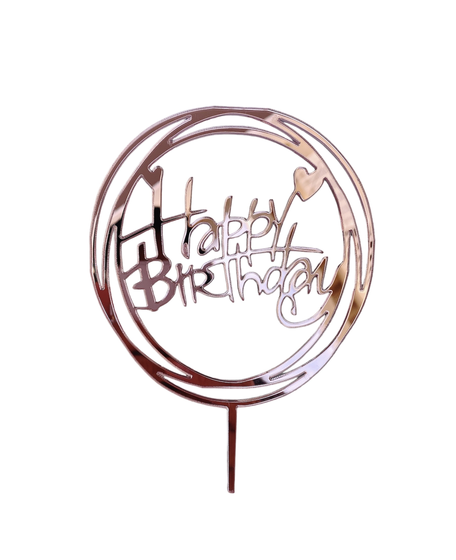 Topo de Bolo Acrílico - Aro Happy Birthday com coração - Cardozo Papers ...