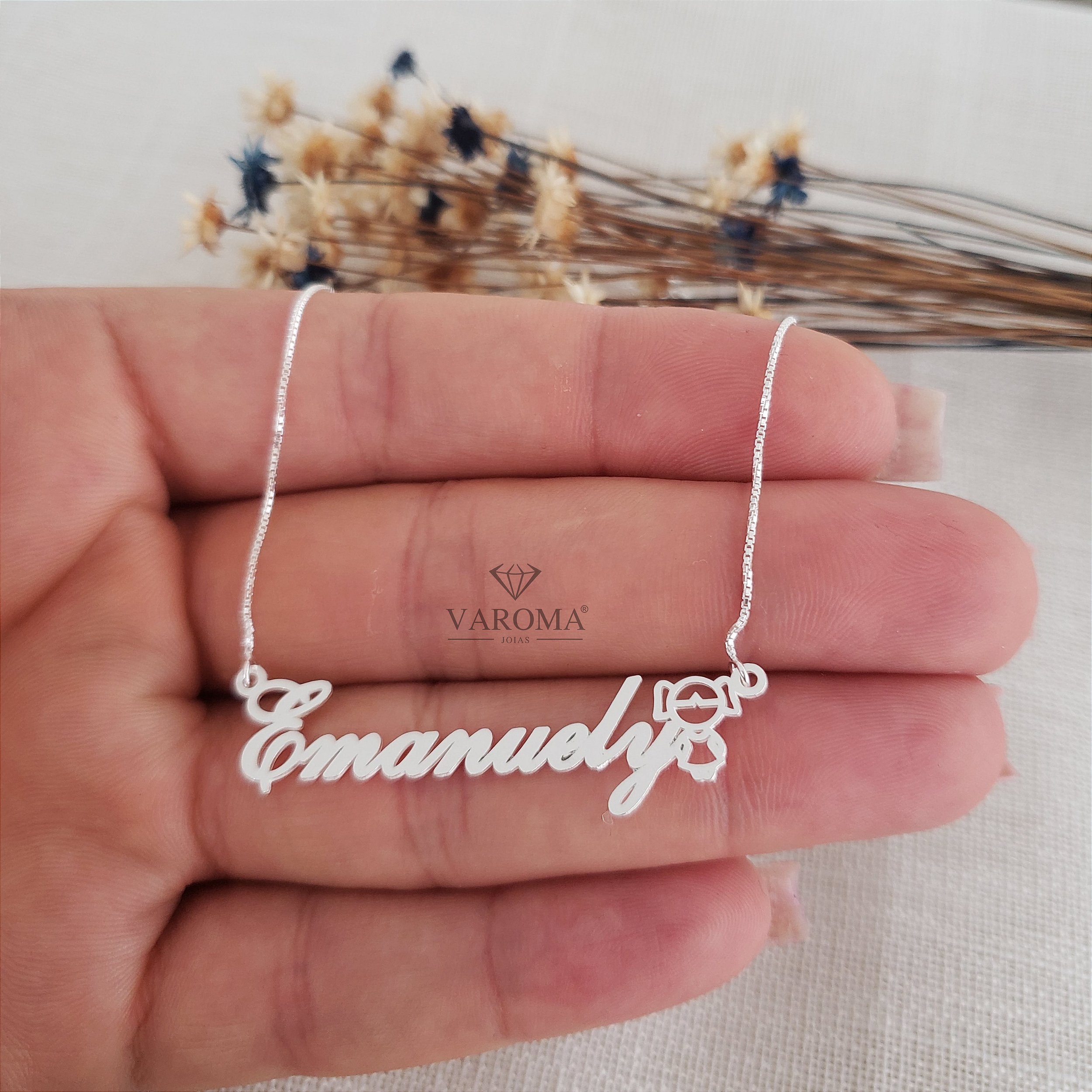 Colar personalizável com nome em prata 925 - Varoma Joias